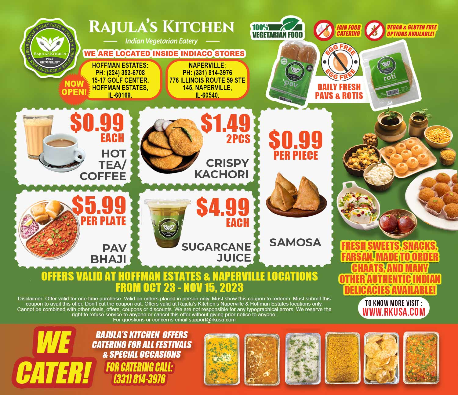 This week’s specials – Indiaco Naperville & Hoffman Estates – Welcome ...
